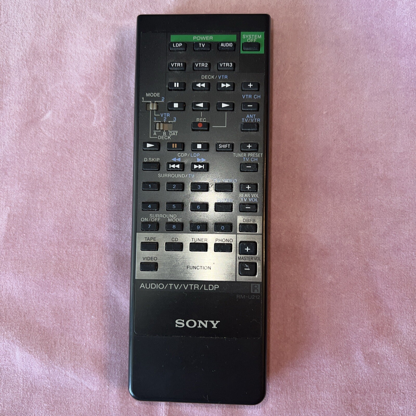 Genuine Sony RM-U212 Audio TV VTR LDP Remote Control | eBay