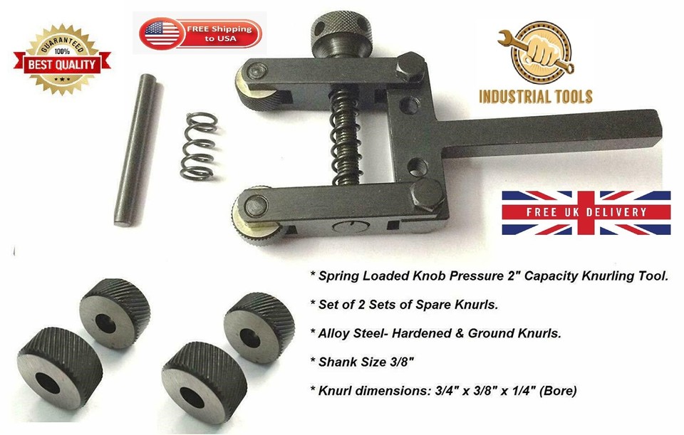 Spring Loaded Clamp Type Knurling Tool 2" Capacity for Lathes+4 Spare ...