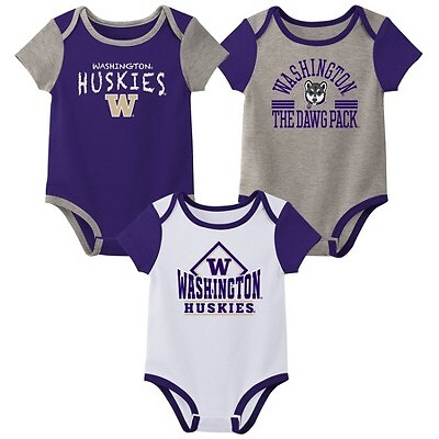 NCAA Washington Huskies Infant Boys' 3pk Bodysuit - 6-9M | eBay