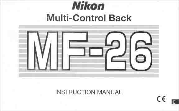 NIKON MF-26 MULTI-CONTROL BACK ORIGINAL INSTRUCTION MANUAL (NA3566) | eBay