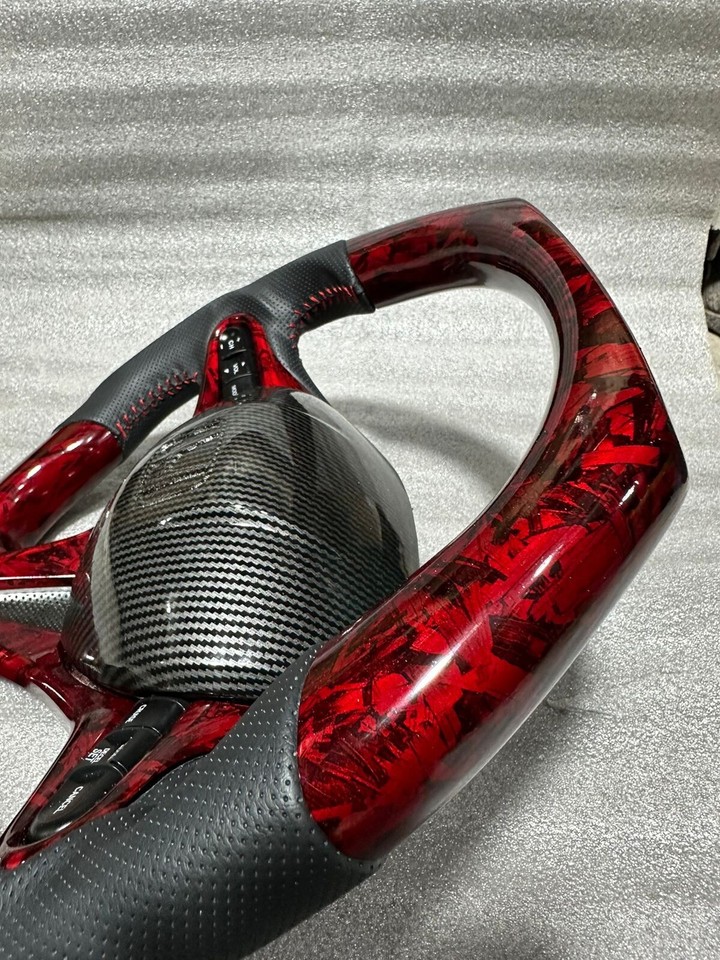 HONDA CIVIC FD2/FN2 Top Bottom Flat Steering Wheel With Forged Carbon ...