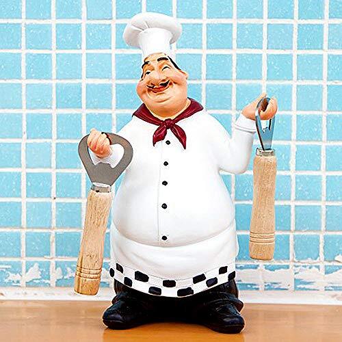 French Chef Decorative Statues Resin Home Decoration With Beer Opener ...