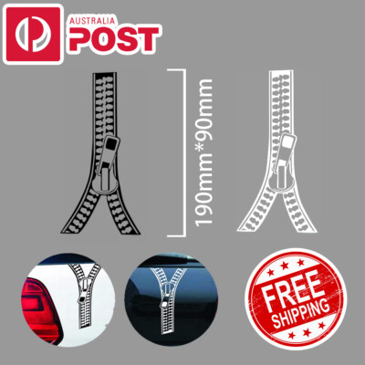 Zip 19x9cm Waterproof Vinyl Decal Universal Car Sticker (Black & White ...
