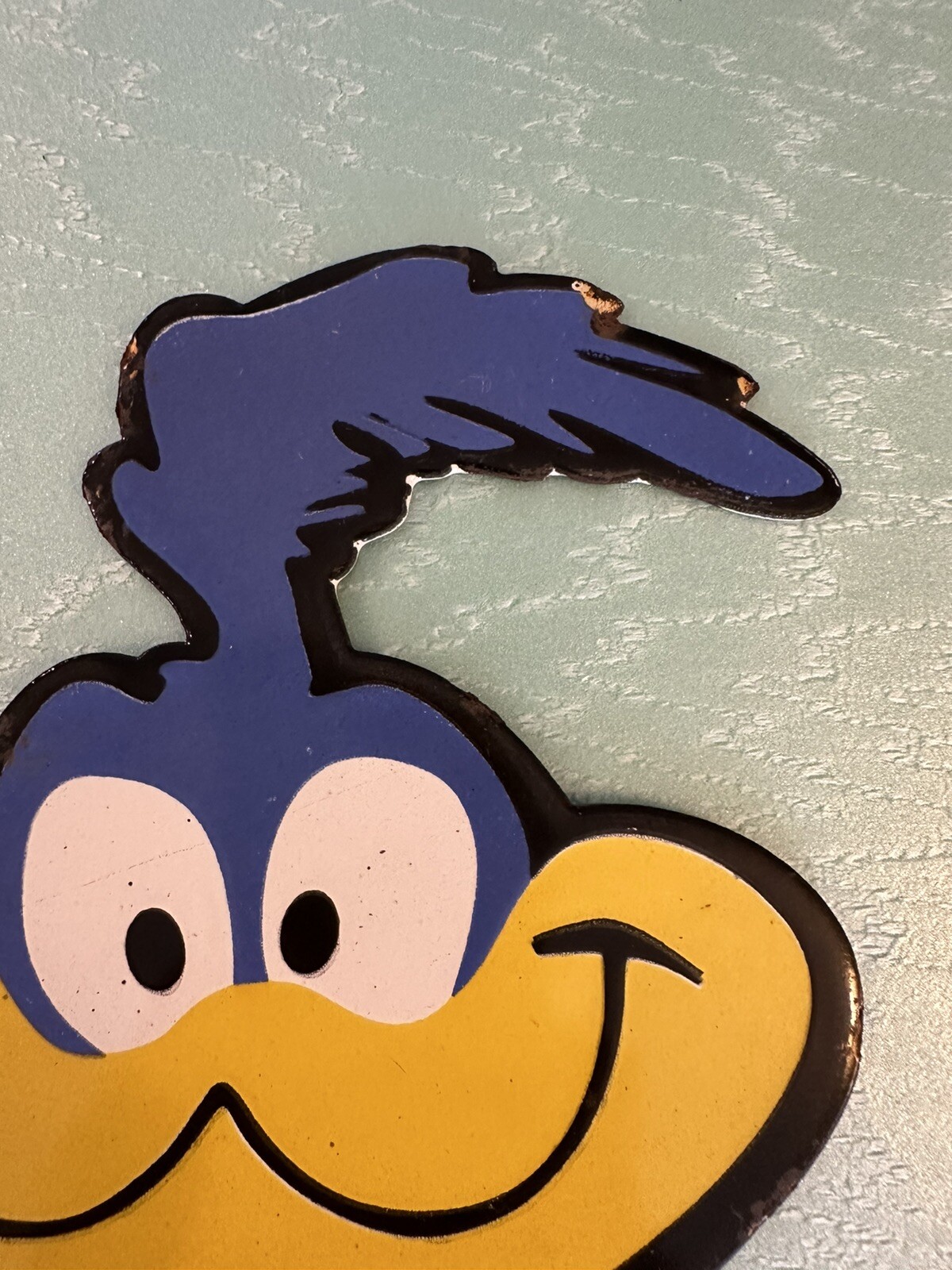 Porcelain Road Runner Head Enamel Metal Sign Approx. 6"x 6" | eBay
