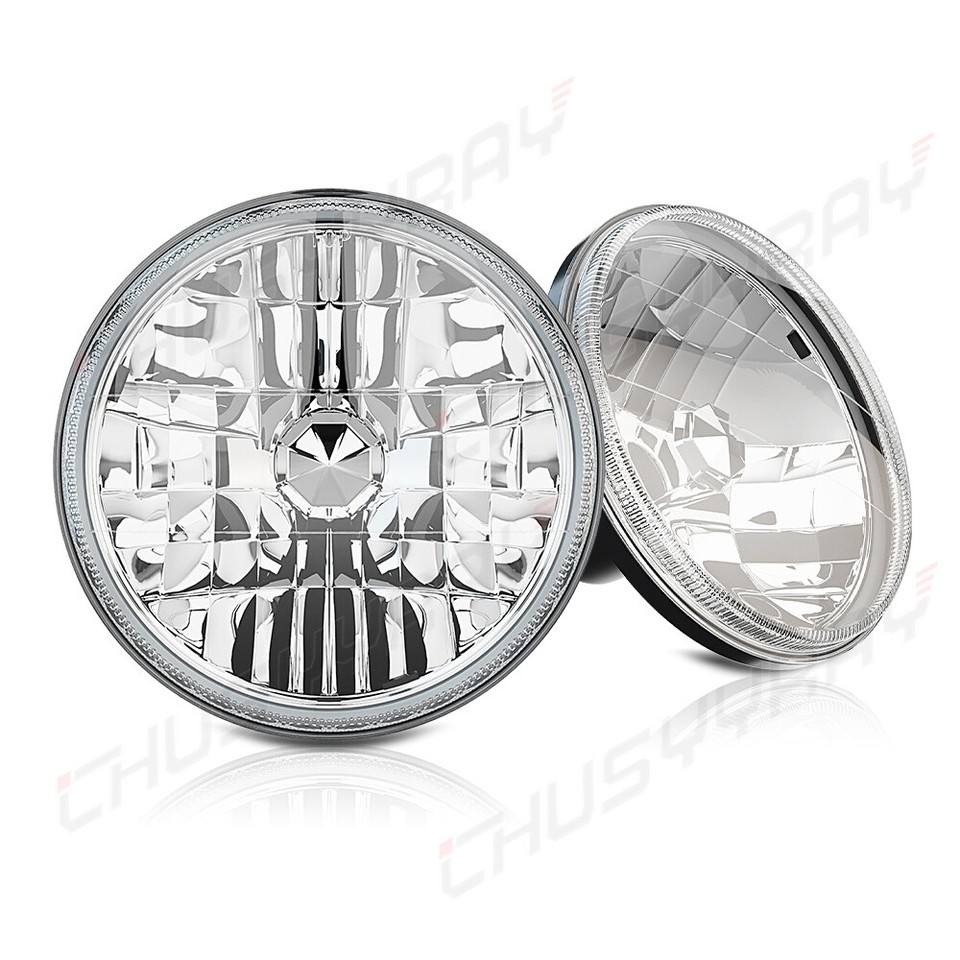 7Inch LED GLASS Headlight Round, ORIGINAL CLASSIC LOOK Conversion ...