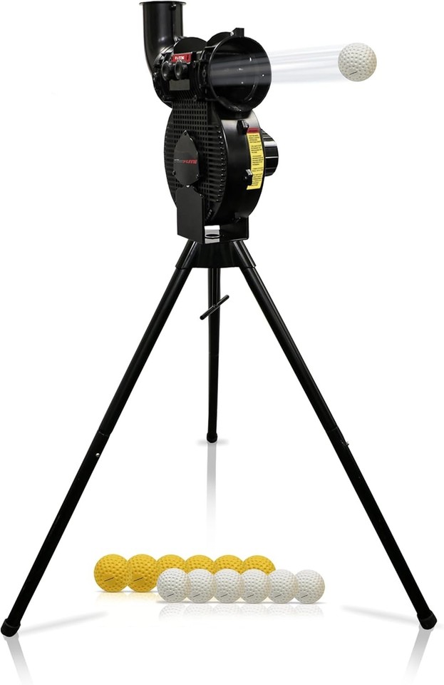 Launch F-lite Softball & Baseball Pitching Machine, Dimpled Practice ...