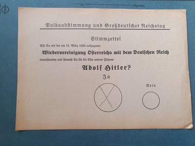 original german ww2 Ballot Paper Voting Paper | eBay UK
