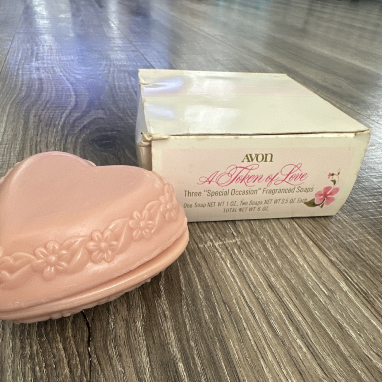 Avon A Token of Love Heart Shaped Pink Floral Scent Body Bar Soap for ...