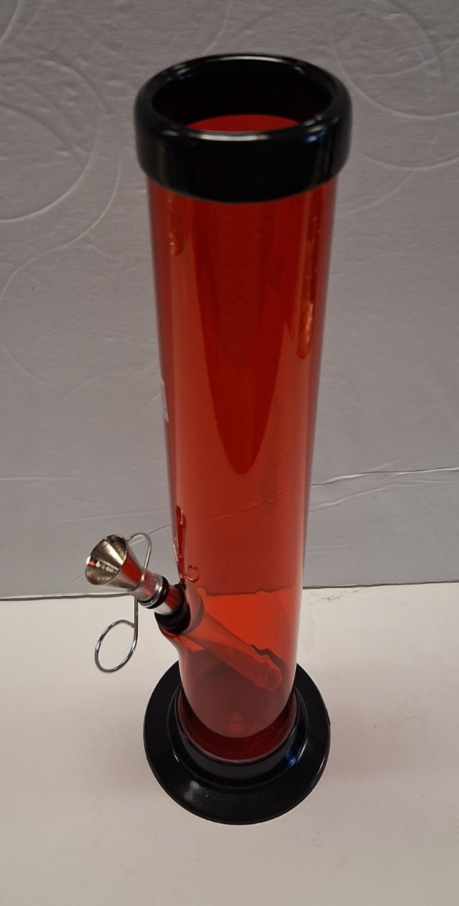 12" ACRYLIC PLASTIC STRAIGHT HOOKAH WATER PIPE BONG PULL CARB 2"M RED ...