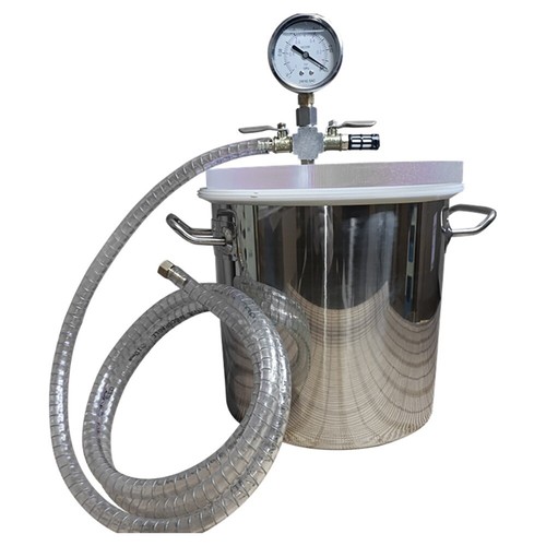 6L 20x20CM Stainless Steel Vacuum Defoaming Barrel Epoxy Degass Tool ...