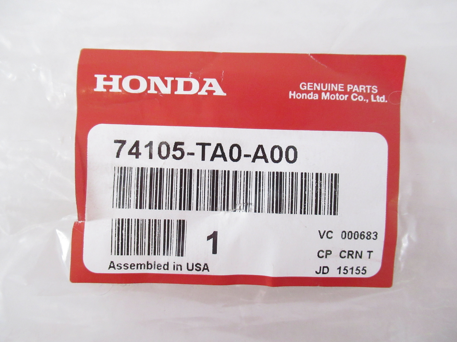 Genuine OEM Honda 74105-TA0-A00 Passenger Front Fender Seal 2008-2012 ...