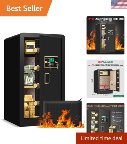 5.0 Cu Ft Large Fire & Water Resistant Vault – Secure & Convenient Home ...