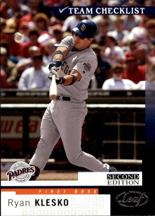 2004 Leaf Second Edition - Team Checklist Ryan Klesko #300 for sale online | eBay