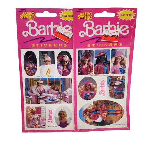 2 PACKS OF VINTAGE 1990 MELLO SMELLO BARBIE DOLL STICKERS NEW IN ...
