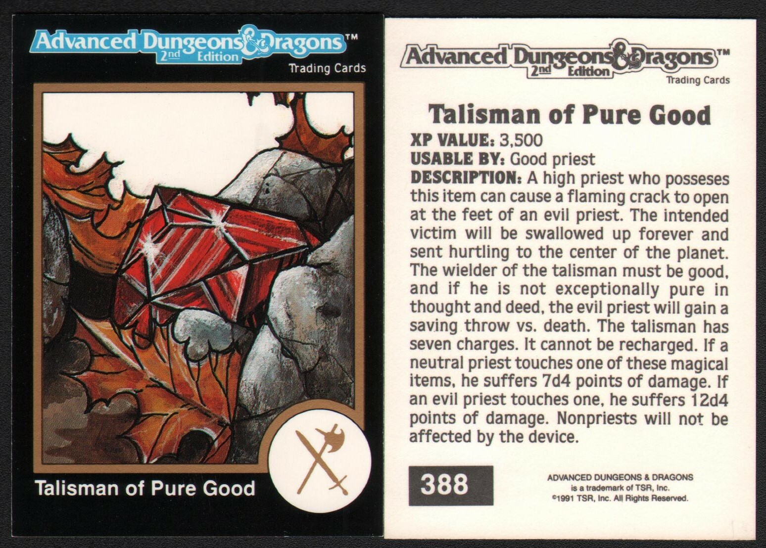 1991 TSR AD&D Gold Border Fantasy Art RPG Card 388 Dungeons & Dragons ...