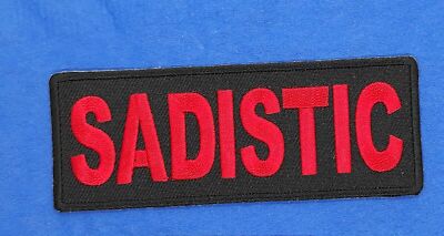 Sadistic - Logo Morale Iron On Sew On Embroidered Patch 4"X1 1/2" | eBay