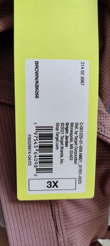 Women's Light Support Rib Triangle Bra All In Motion Size 2X BROWN ...