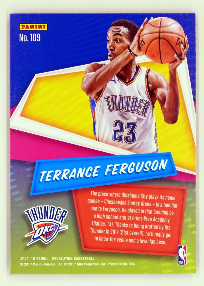 2017-18 Panini Revolution #109 Terrance Ferguson Rookie Oklahoma City ...