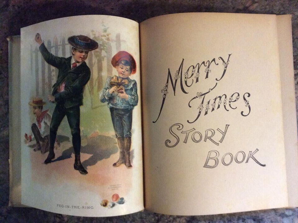 MERRY TIME STORY BOOK 1901 large solid gem/mcLoughlin bros complete ...