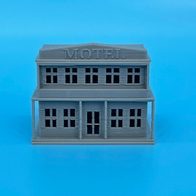 Western MOTEL Small Town Building HOLLOW ~ Z Scale 1:220 Trackside ...