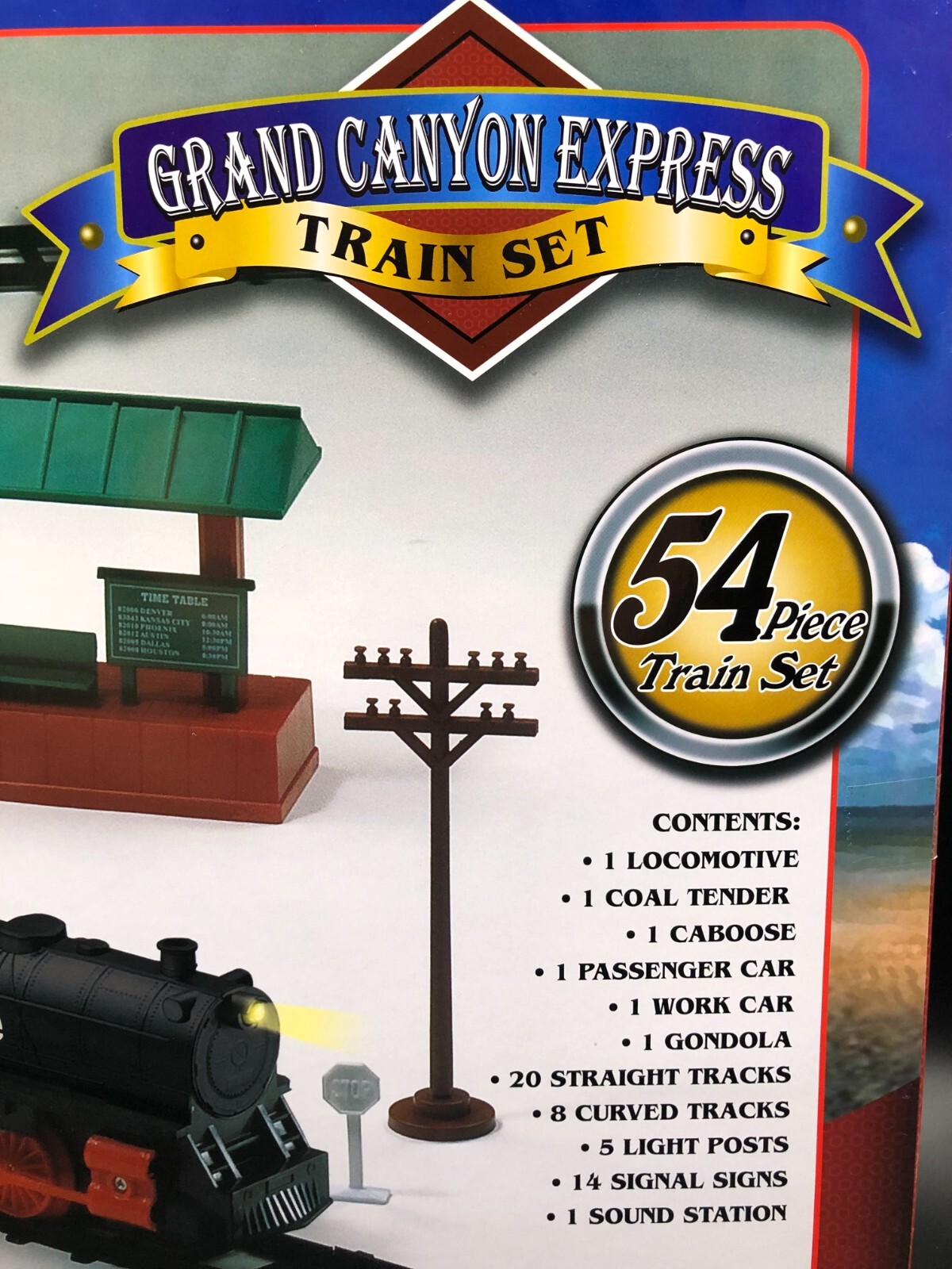 EZTEC Grand Canyon Express Electric Train Set -Santa Fe Locomotive 54 ...