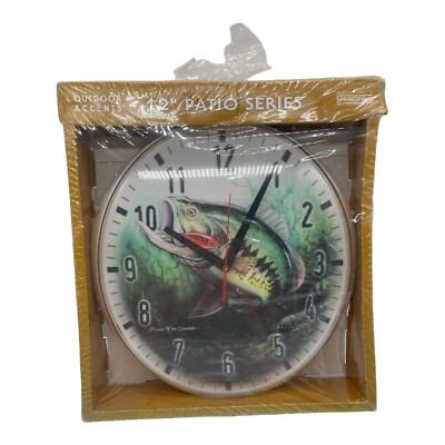 2004 Springfield 12" Patio Series Outdoor Bass Pro Shops Fish Clock ...