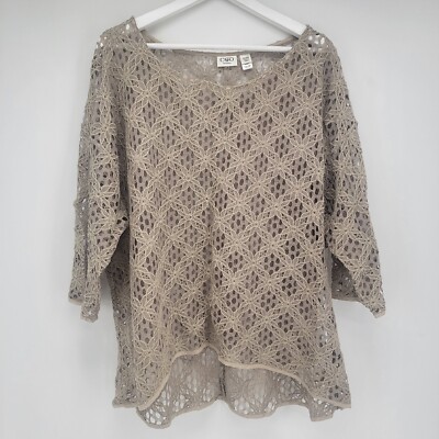 Womens Cato Sheer Knit Cover Top Size 18/20W Beige | eBay