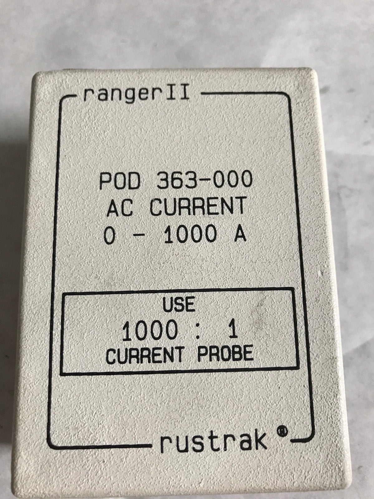 RUSTRAK RANGER II POD 363-000 DATA LOGGER AC CURRENT 0-1000A,P0D 363 ...