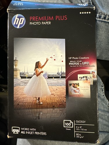 HP Premium Plus 4x6" Photo Glossy Inkjet Paper 100 Sheets CR668A Not ...
