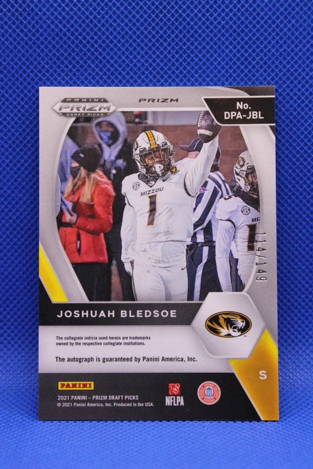 2021 PRIZM Draft Picks Rookie Auto RC BLUE /149 JOSHUA BLEDSOE PATRIOTS ...