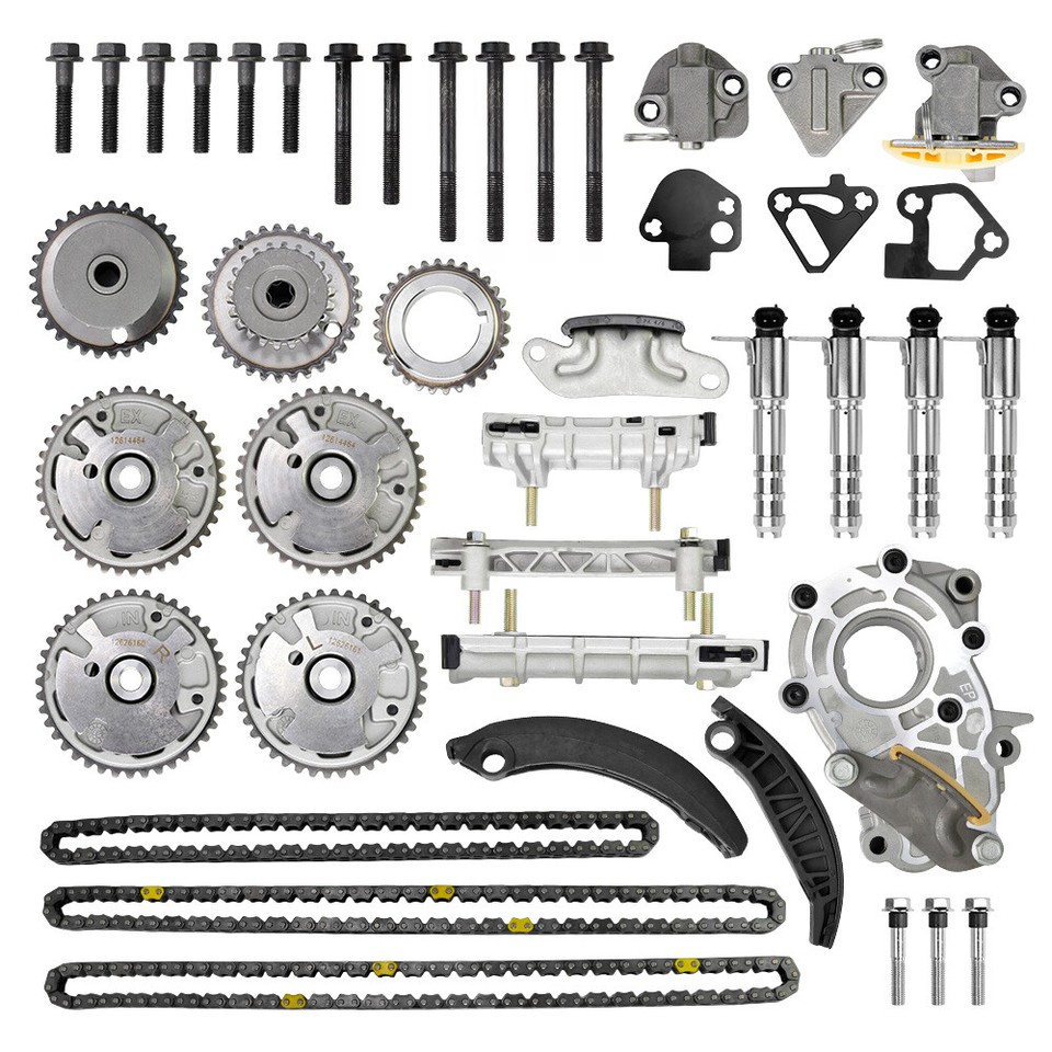TIMING CHAIN KIT OIL PUMP+ 4VVT CAM PHASER INT& EXH for 3.0 3.6L ...