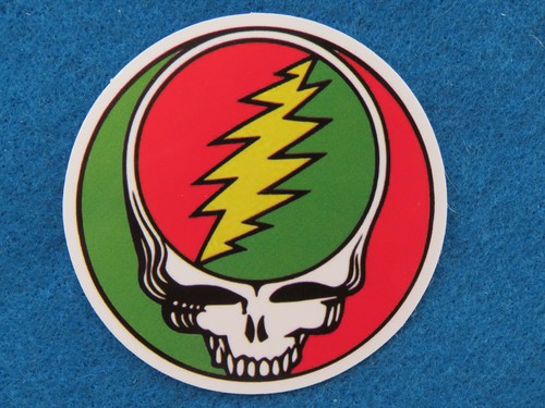 Musique Collection Autocollant~ Rouge,Jaune & Vert Squelette ~ Grateful ...