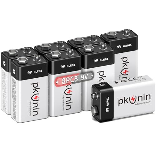 9V Battery Alkaline 6LR61 9 Volt Batteries 8 Pack 9V Battery for Smoke ...