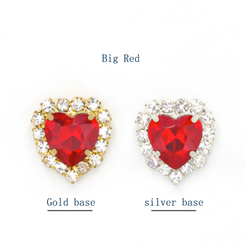 20 pcs Sew On Crystal Rhinestone diamond Faceted Glass Heart Jewels ...