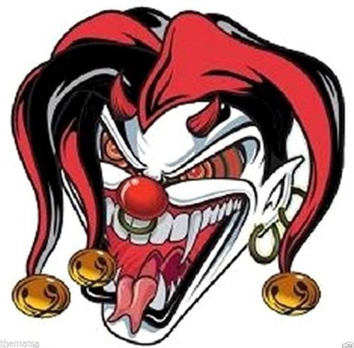 JOKER JESTER USA MADE HELMET BUMPER STICKER DECAL ROCK AND ROLL 3.5 x ...