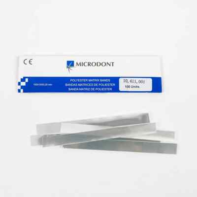 Dental Mylar Matrix Celluloid Clear Strips 4 x 0.40" x .002" 100 Pack ...