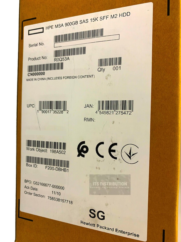 R0Q64A I New HPE MSA 5.4TB SAS 12G Enterprise 15K SFF 2.5in M2 6-pack ...