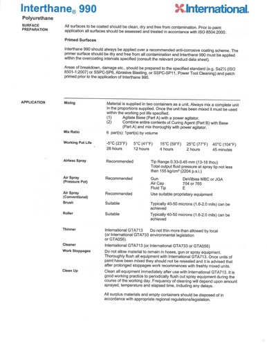 International Interthane 990, Two Component, Acrylic Polyurethane ...