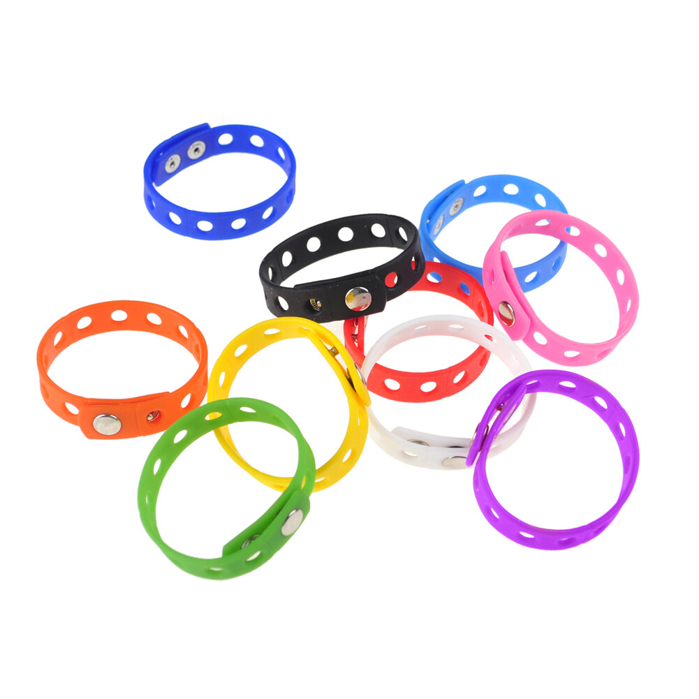 10PCS Adult Adjustable Silicone Bracelets for Shoe Charms Rubber ...