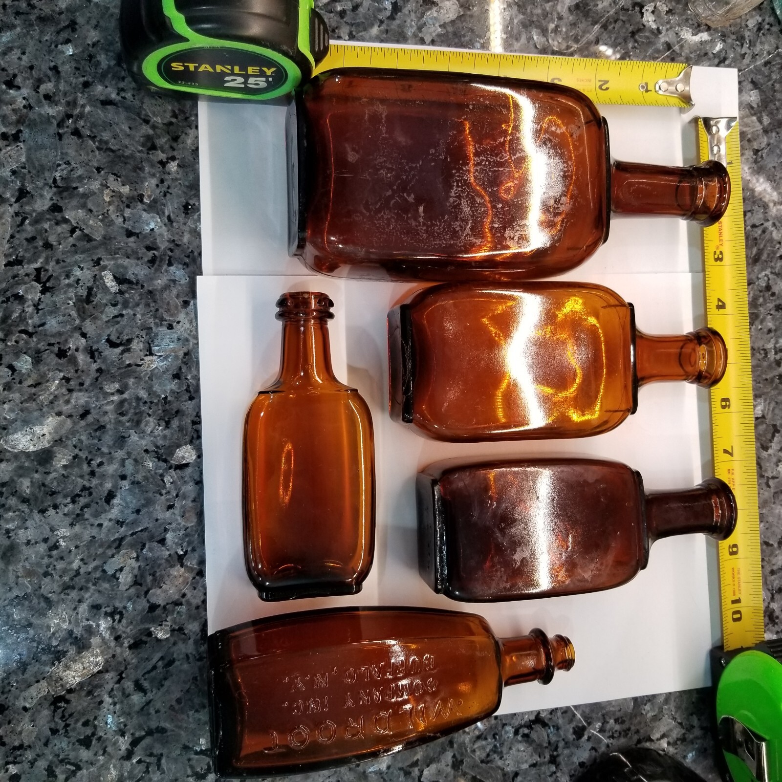 Lot of 5 Hair Tonic Amber Barber Bottles-Wildroot & Others- Great for ...