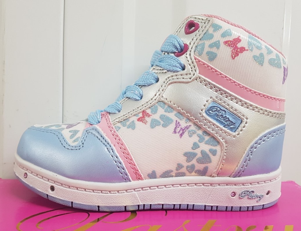 INFANTS PASTRY HI-TOPS BLUE SILVER LIGHT UP TRAINERS | eBay UK