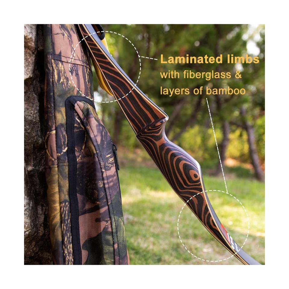 Deerseeker Archery 54" Traditional Bow Hunting Longbow with Bamboo Core ...