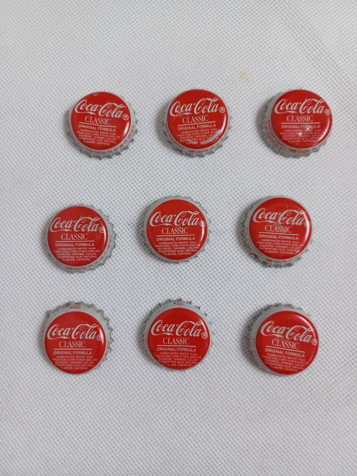 Coca Cola Bottle Caps (9) - Classic Coke - White Rim - Utah | eBay