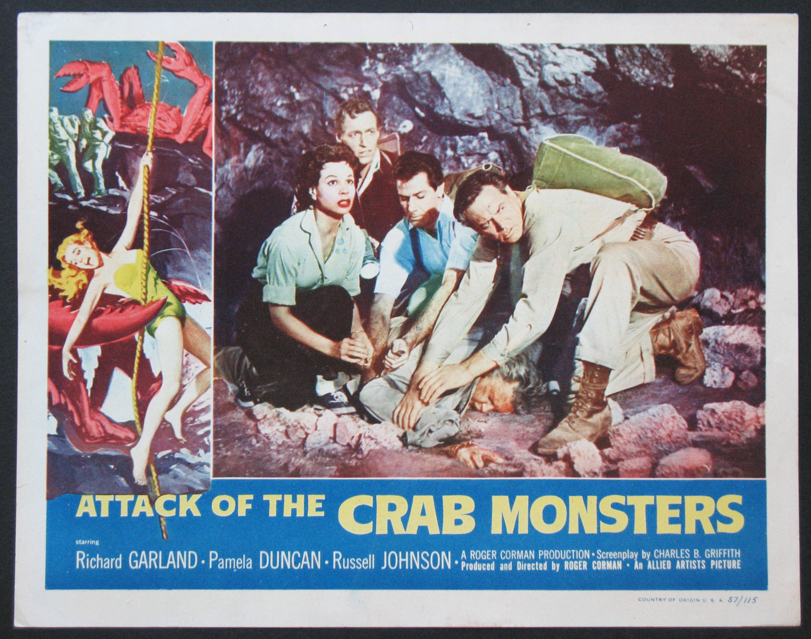 ATTACK OF THE CRAB MONSTERS ROGER CORMAN SCI-FI VICTIM 1957 LOBBY CARD ...