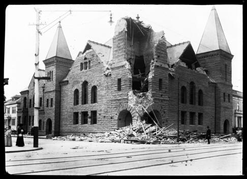 Church Showing Earthquake Damage Oakland California - Old Photo | eBay