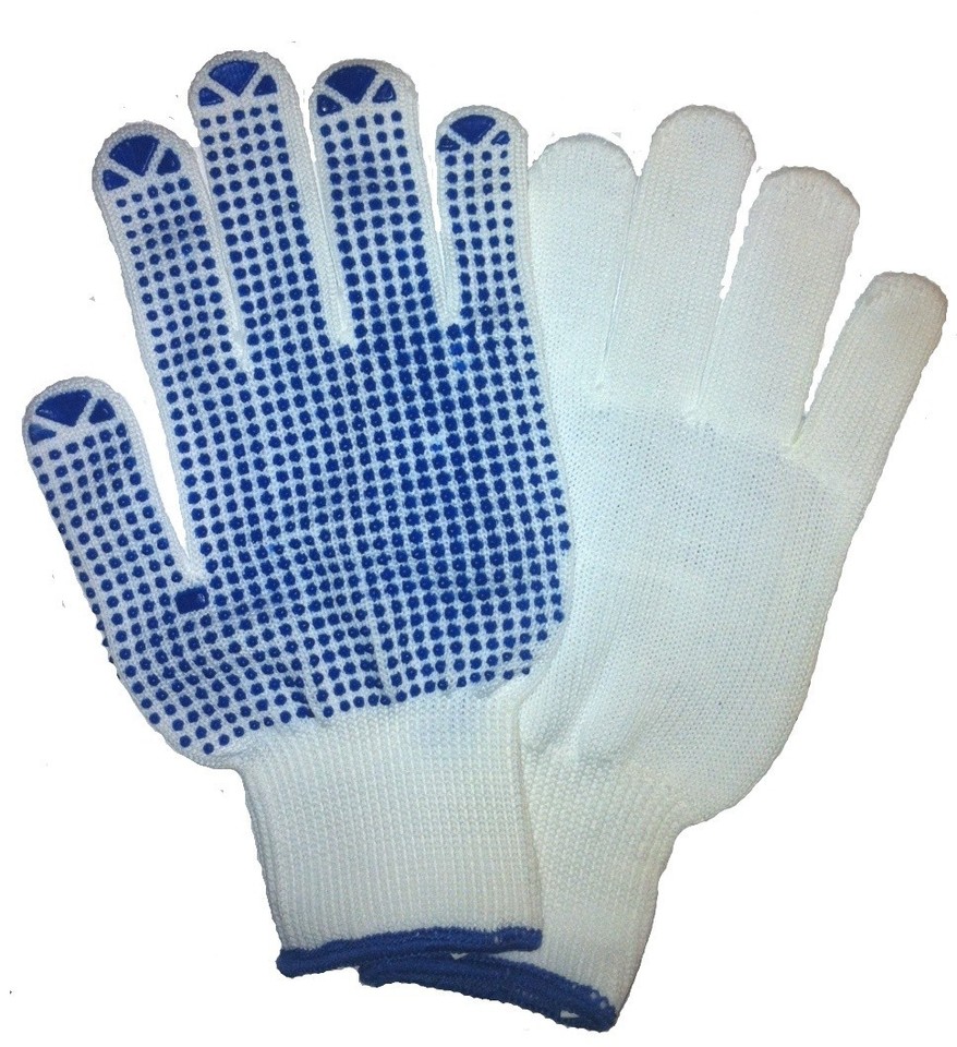 A1 Safety Work Gloves Multi-pack 24 Pairs Polka Dot PVC Nylon Work ...