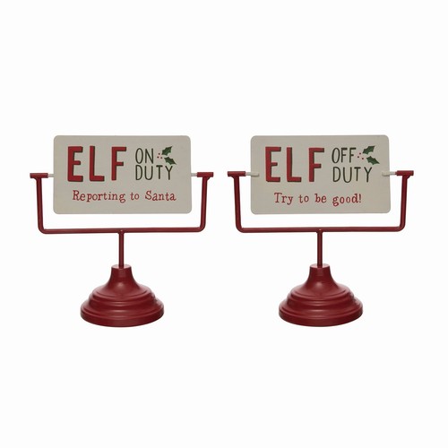 Transpac Metal Elf On/Off Duty Reversible Sign 885114398041| eBay
