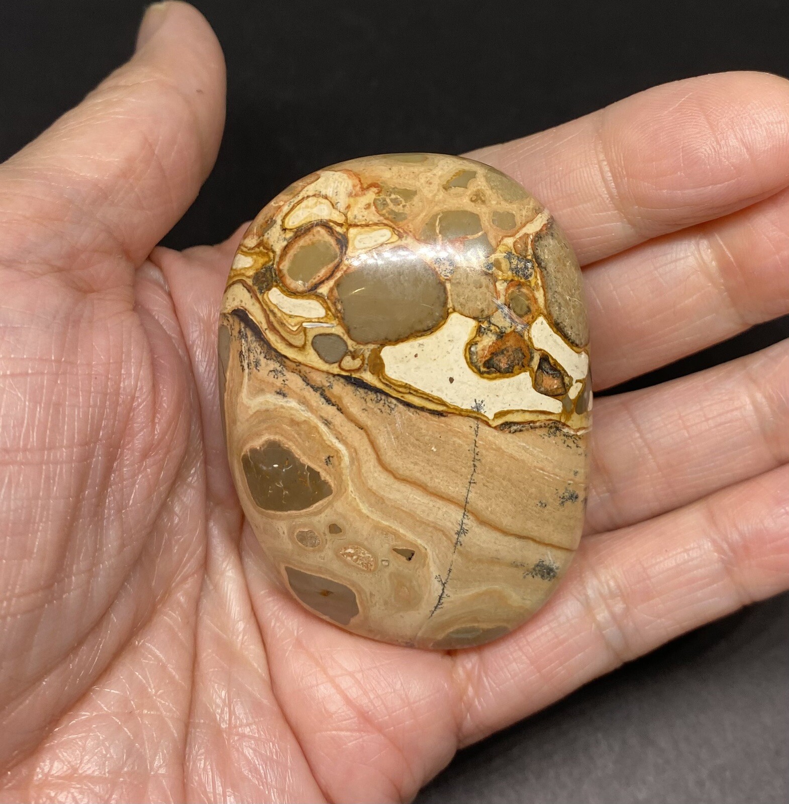 Gorgeous Leopardite Jasper Palm Stone From Peru 88g RARE LAST ONE | eBay