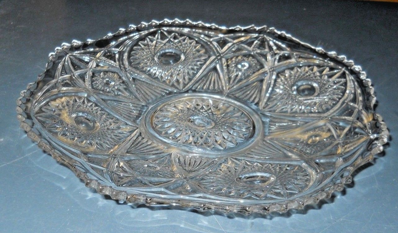 VINTAGE EAPG PRES-CUT GLASS PLATE PLATTER TRAY 10 1/2" | eBay.de