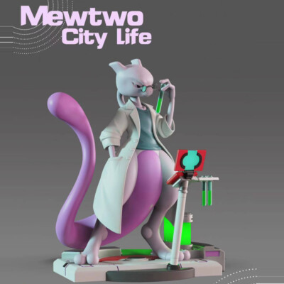 Fat Cat Studio Mewtwo Resin Statue City Suit Pre-order H20cm | eBay UK